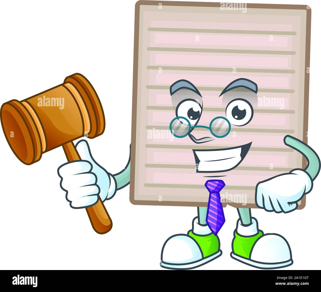 Judge vintage scrapbook paper cartoon character mascot Stock Vector ...