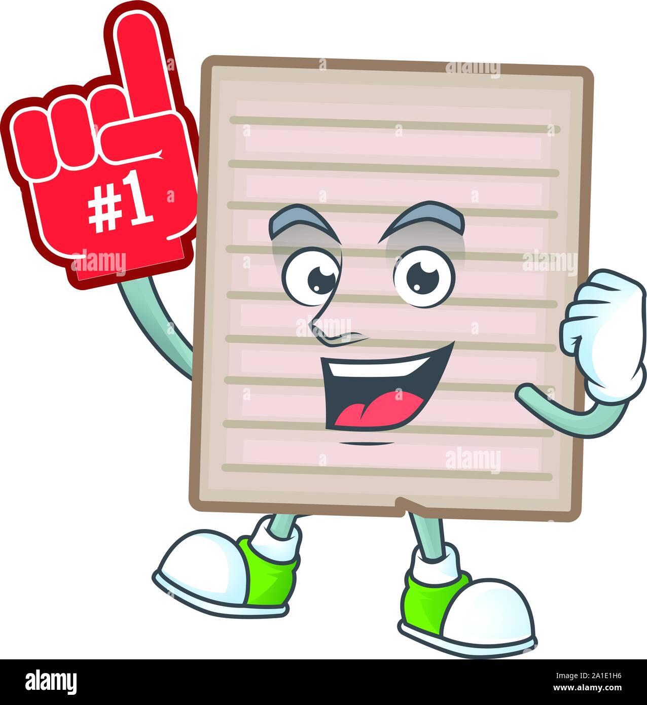 Foam finger vintage scrapbook paper cartoon character mascot Stock ...