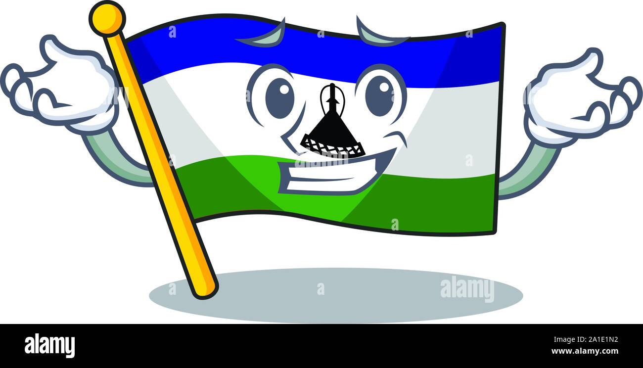 Grinning flag lesotho hoisted on cartoon pole Stock Vector Image & Art ...