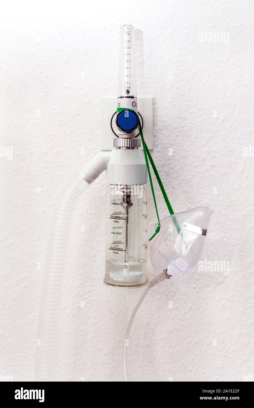 inhaler in a hospital on a white wall Stock Photo - Alamy