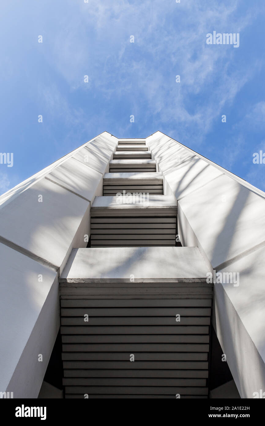 facade of an hospital, deep angle with blue sky Stock Photo - Alamy