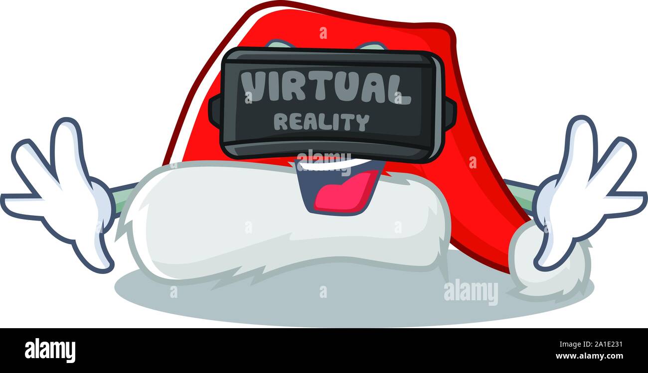 Virtual reality santa hat character shaped in cartoon Stock Vector ...