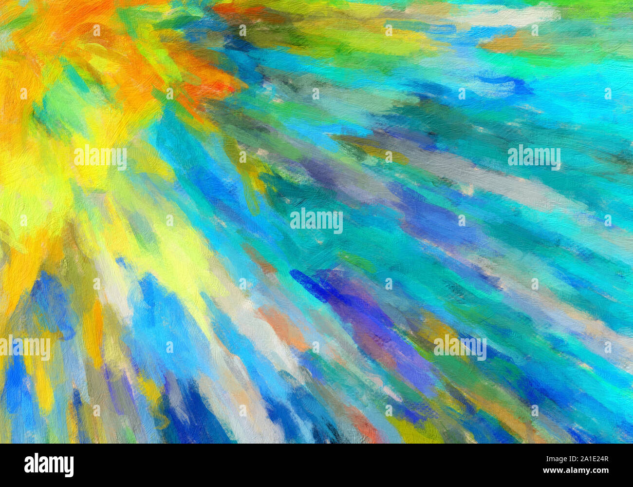 Abstract painting in oil background, splashes of paint on canvas ...
