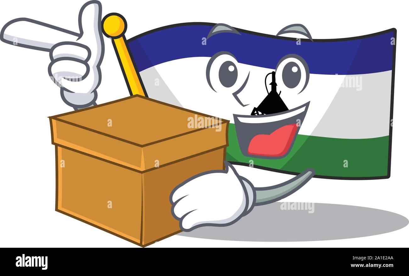 With box flag lesotho hoisted on cartoon pole Stock Vector Image & Art ...