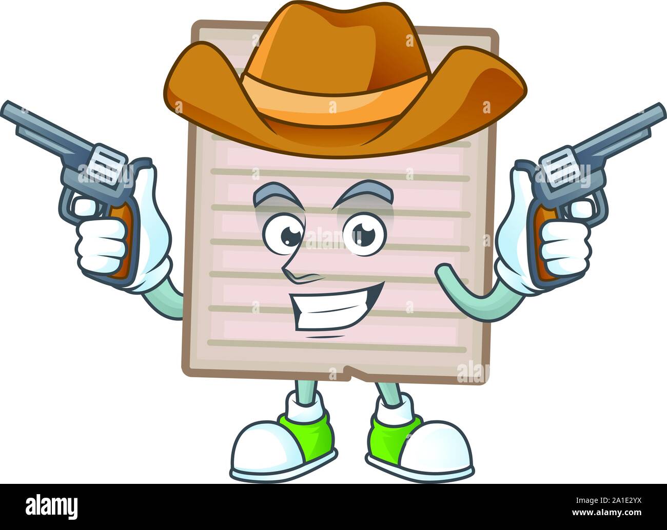 Cowboy vintage scrapbook paper cartoon with mascot Stock Vector Image ...