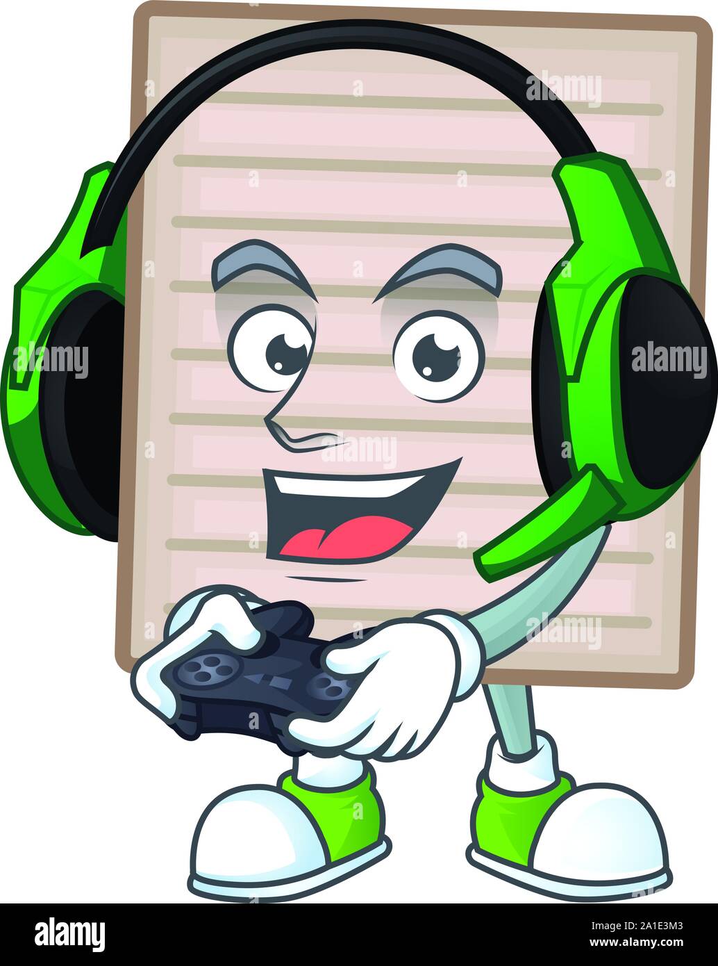 Gaming vintage scrapbook paper cartoon with mascot Stock Vector Image ...
