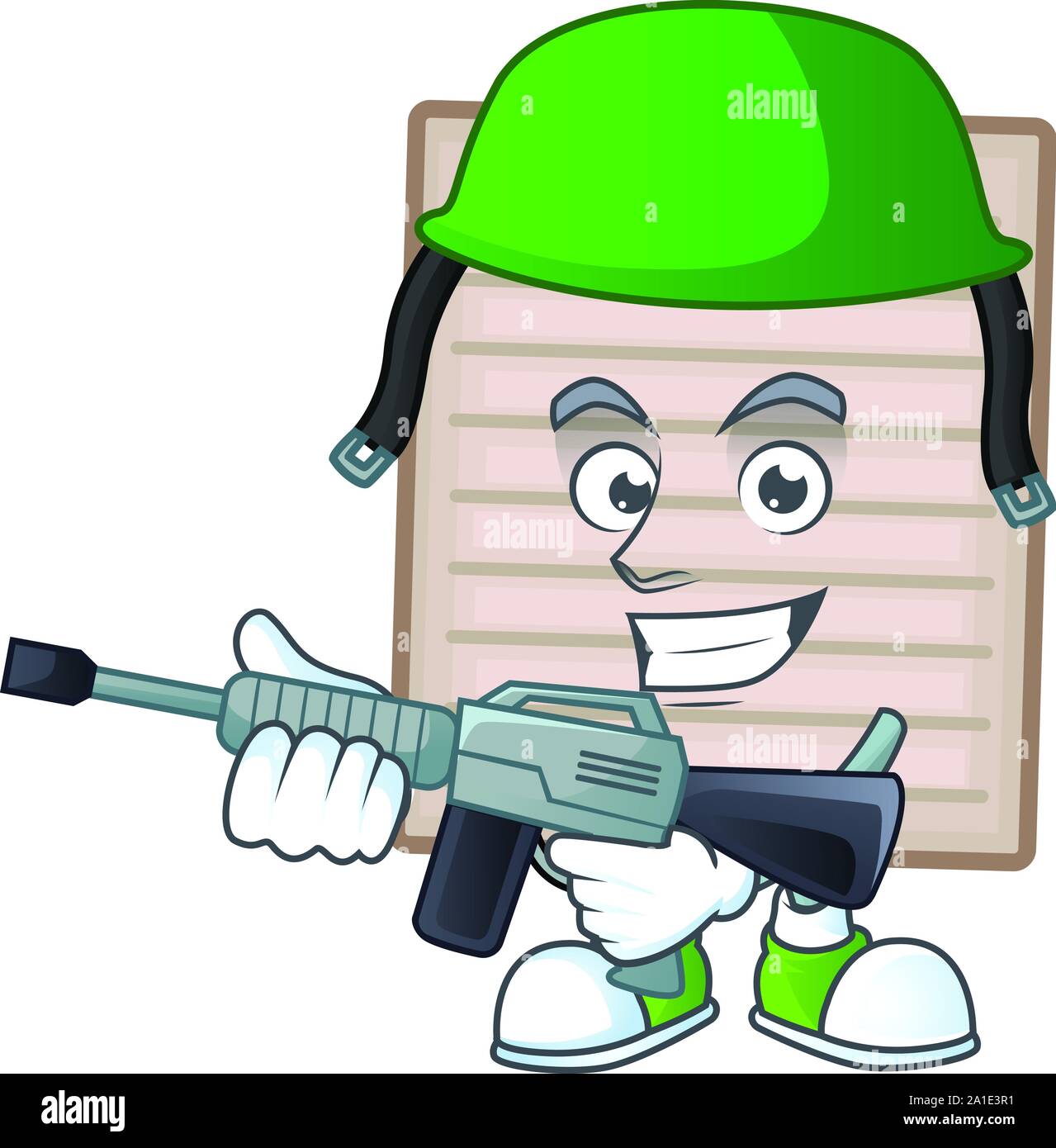 Army vintage scrapbook paper cartoon with mascot Stock Vector Image ...