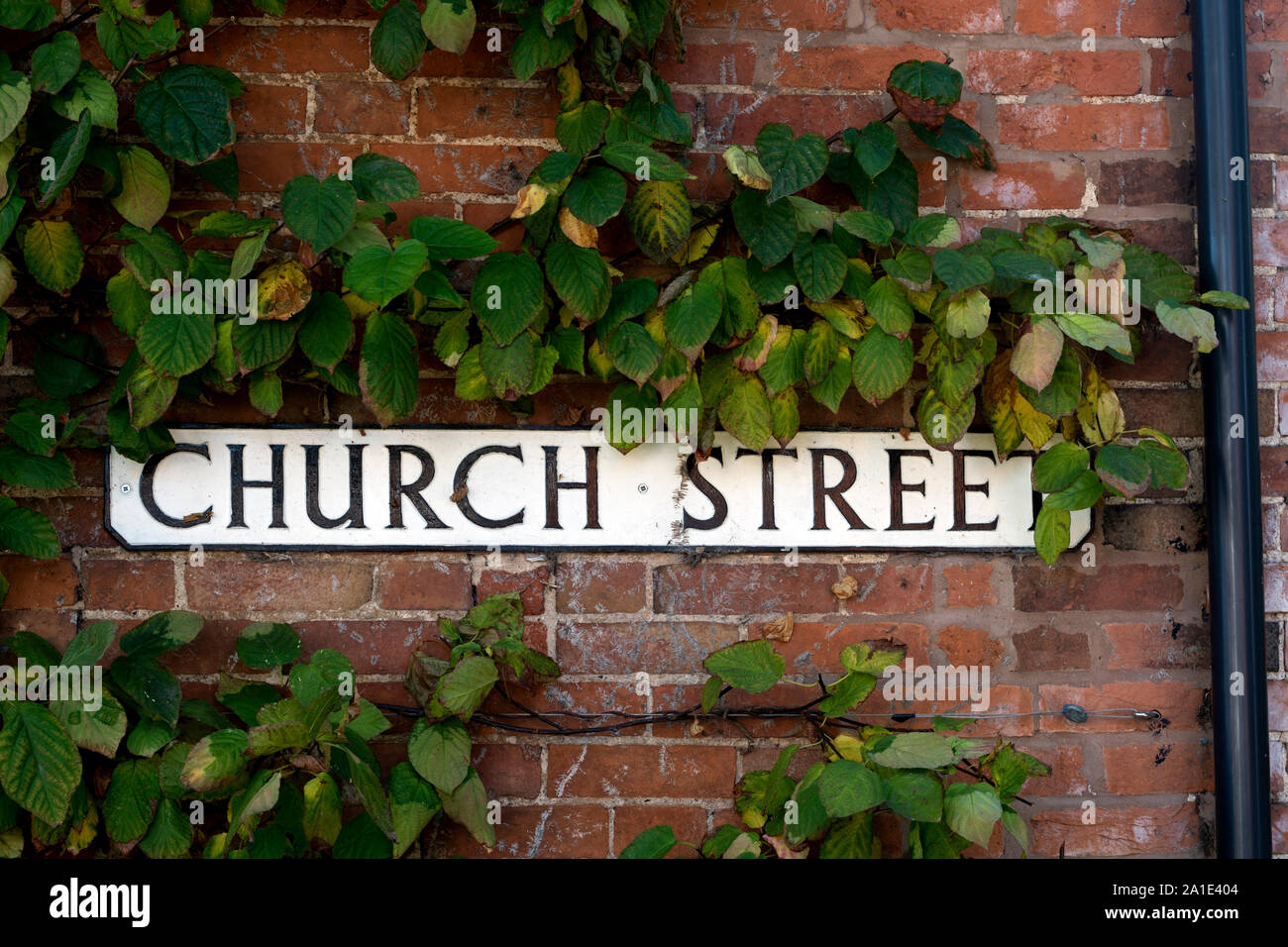 Church Street sign, Wellesbourne, Warwickshire, England, UK Stock Photo ...