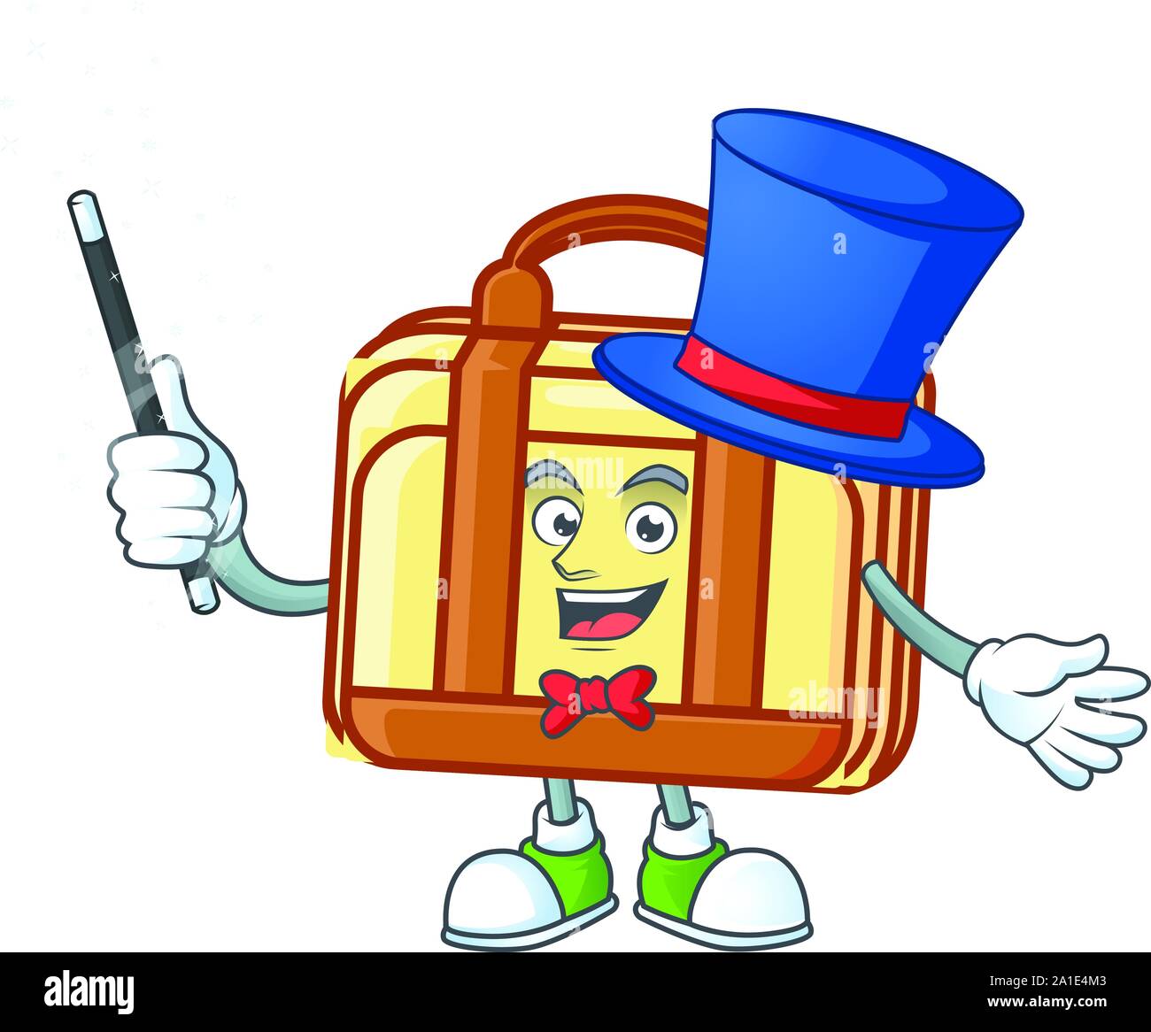 Magician work suitcase character on white background Stock Vector Image ...