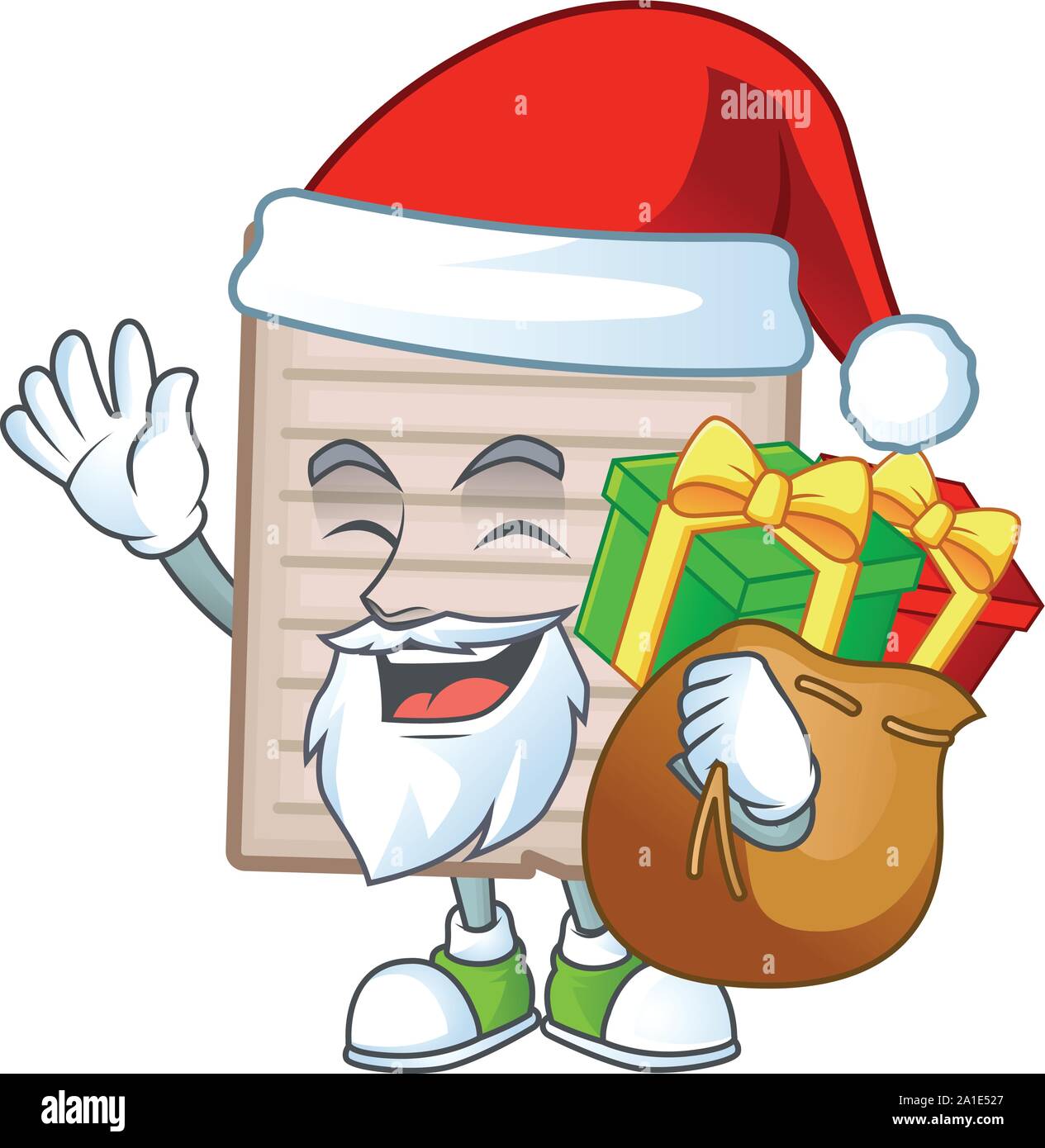 Santa with gift vintage scrapbook paper cartoon character mascot Stock ...