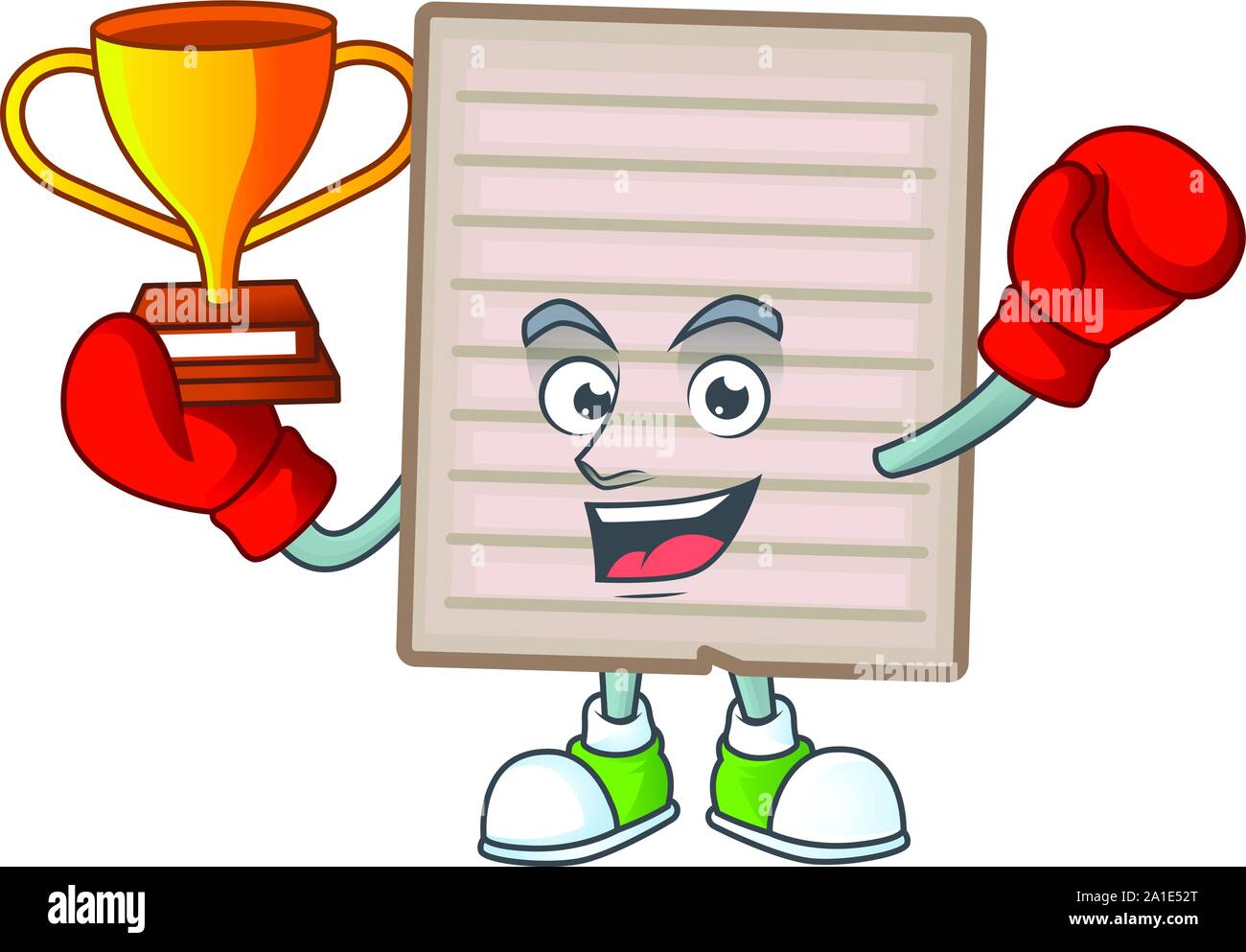 Boxing winner vintage scrapbook paper cartoon character mascot Stock ...