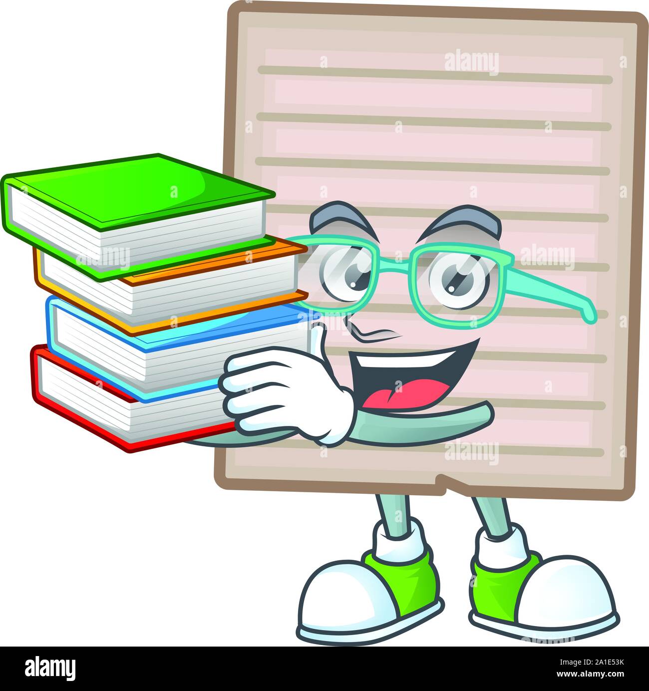 Student with book vintage scrapbook paper cartoon character mascot ...