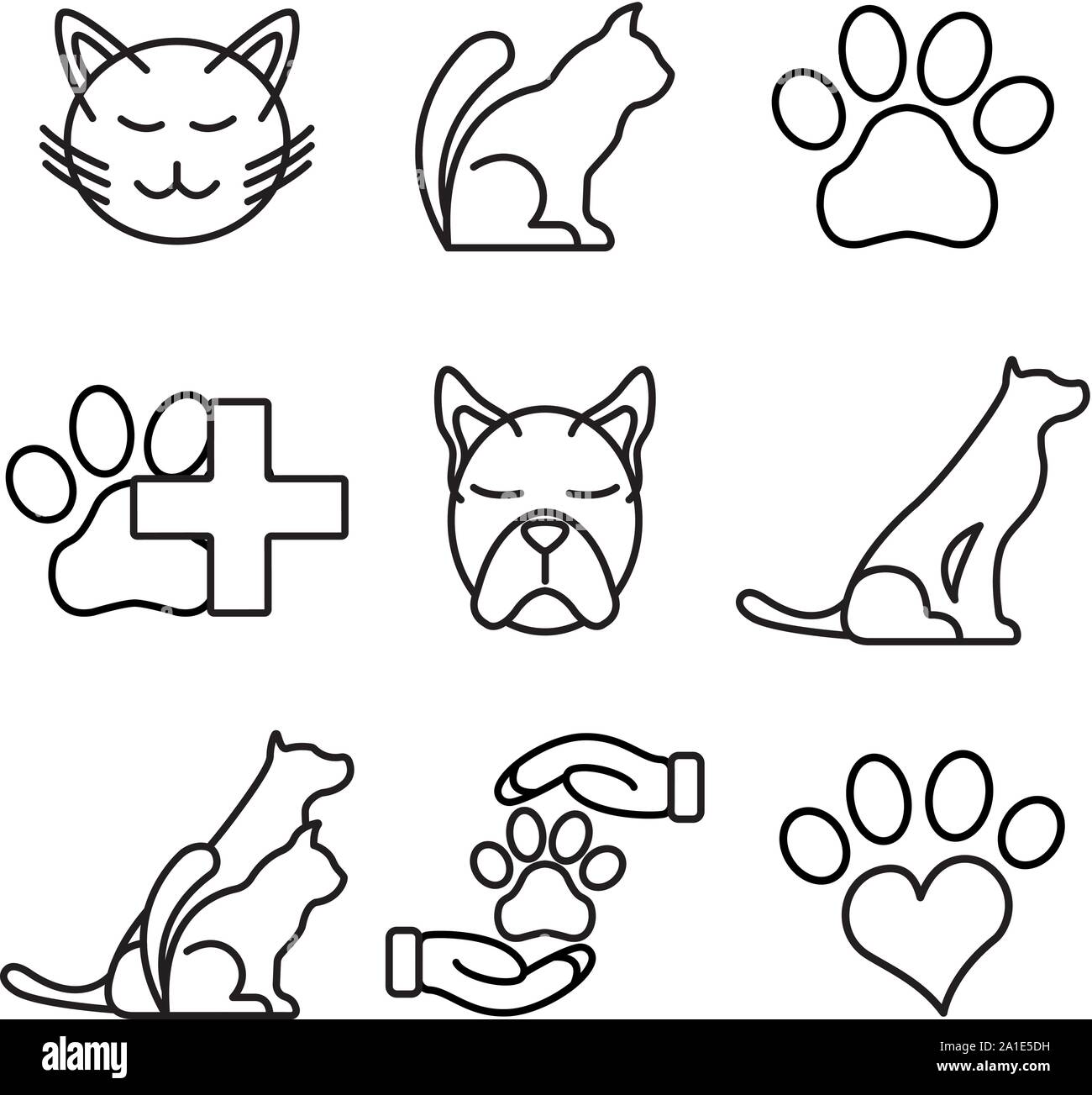 Set of Animal Care Icon. Concept for Healthcare Medicine and Pet Care ...
