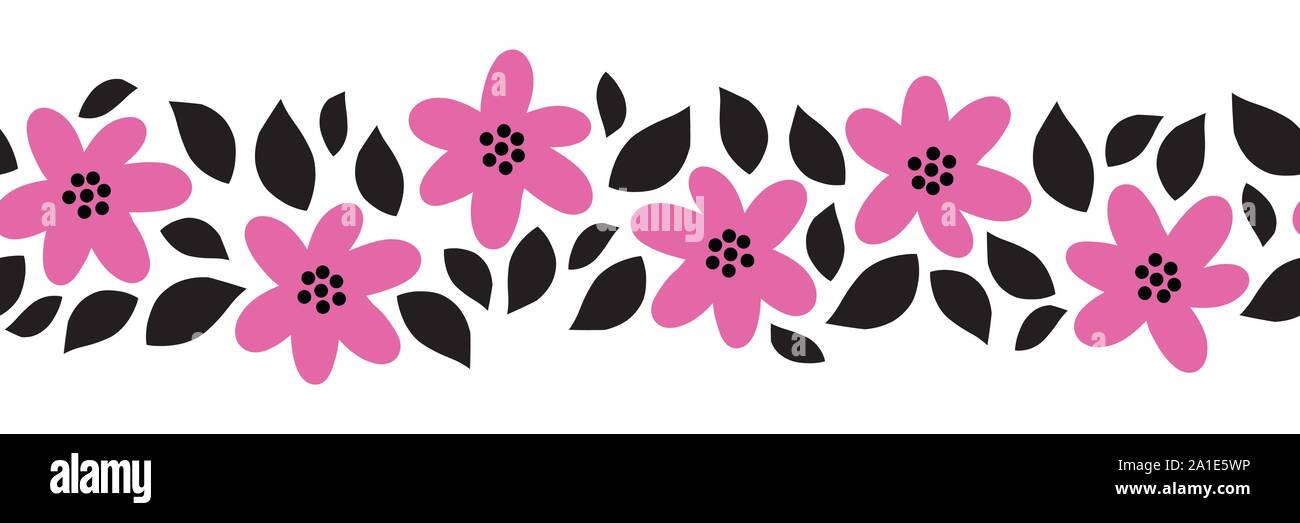 Simple Pink Flower Border