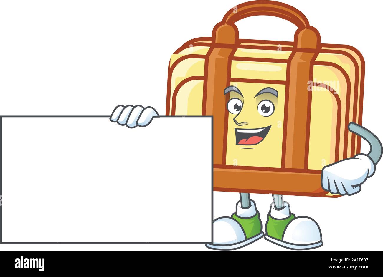Thumbs up with board work suitcase cartoon for materials work Stock ...