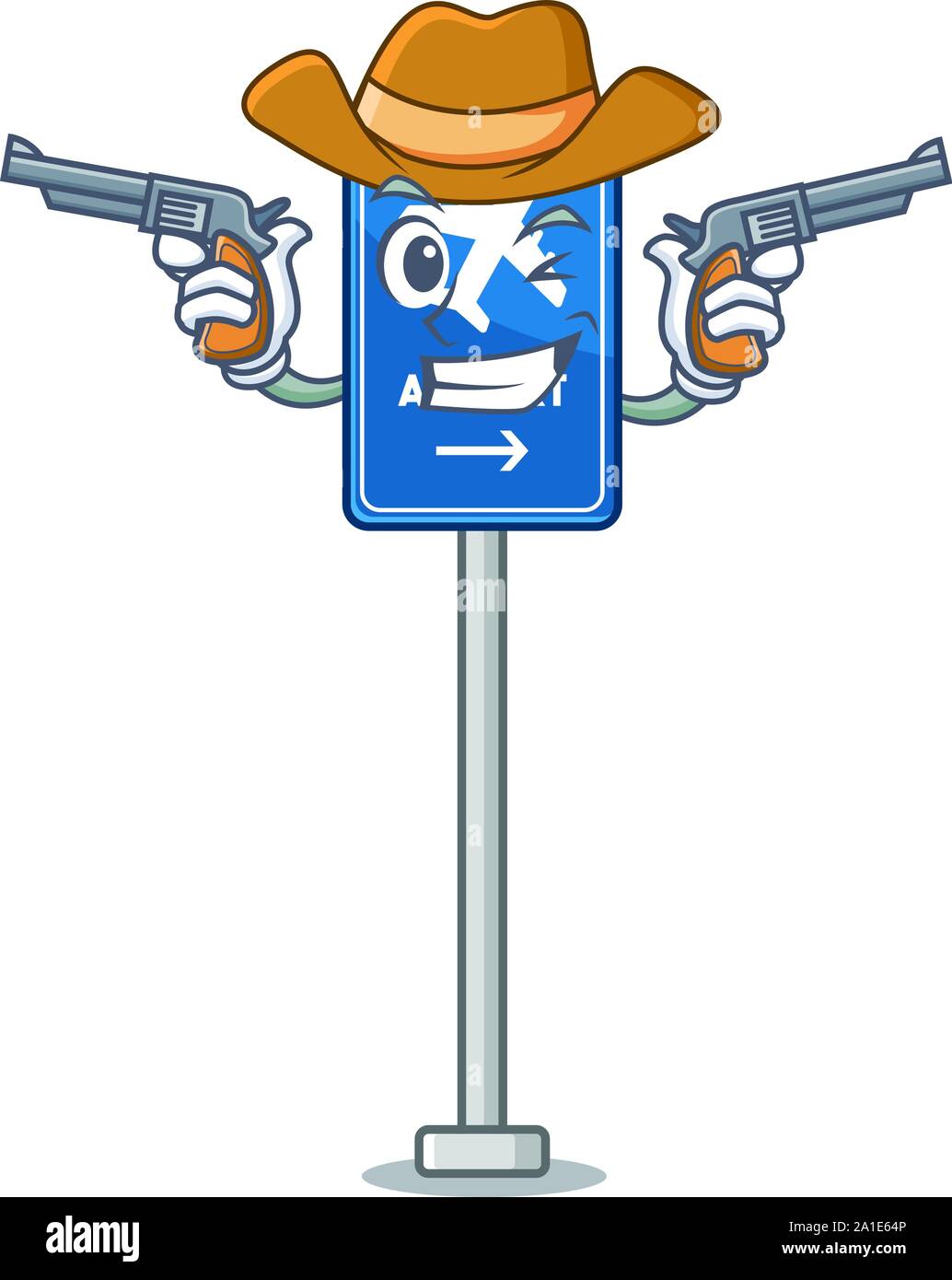 Cowboy airport sign isolated with the mascot Stock Vector Image & Art ...