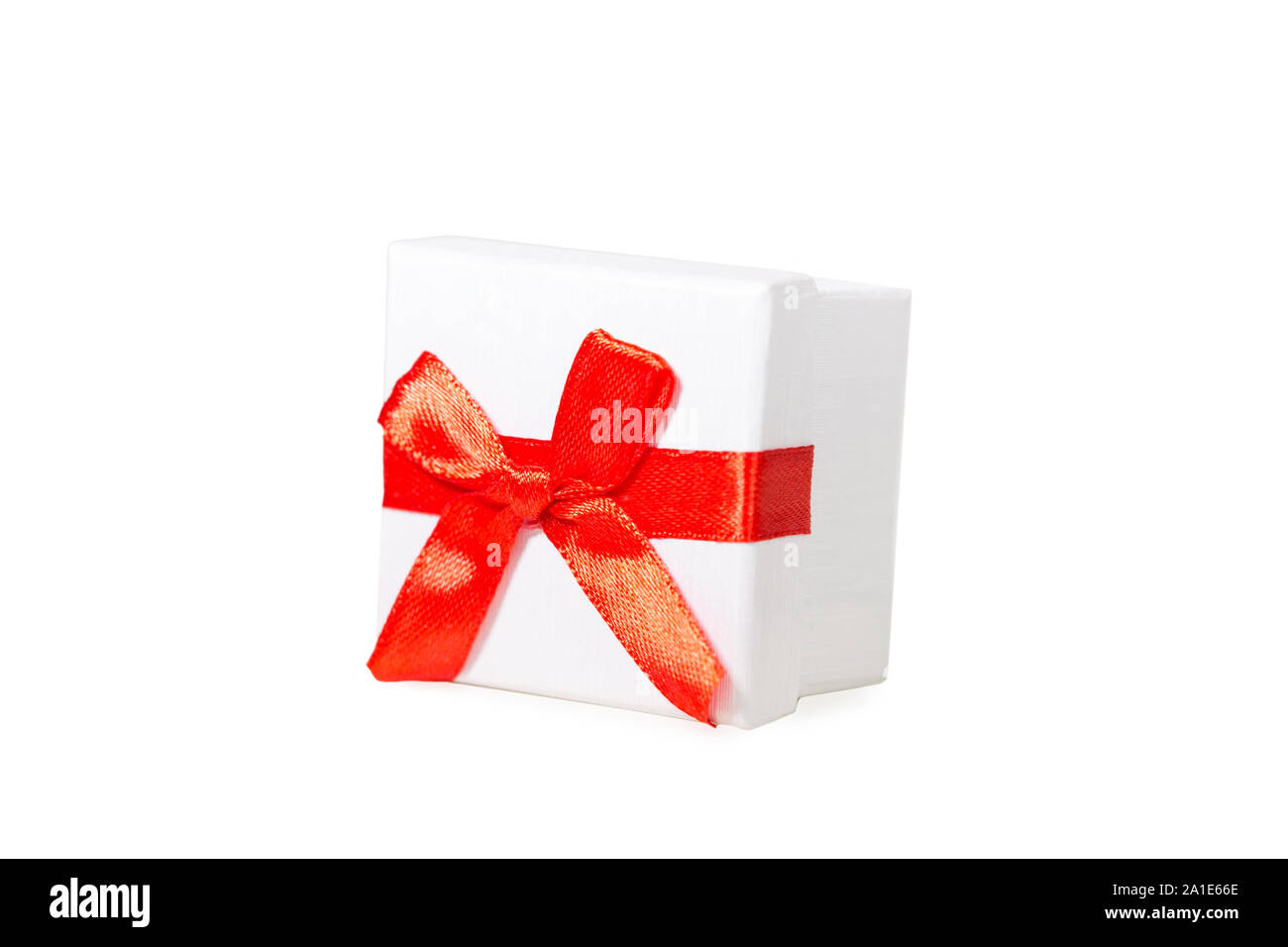 single white and red coloured gift, isolated on white background Stock ...