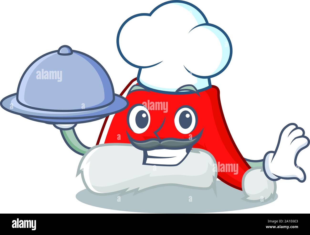 Chef with food santa hat character shaped in cartoon Stock Vector Image ...