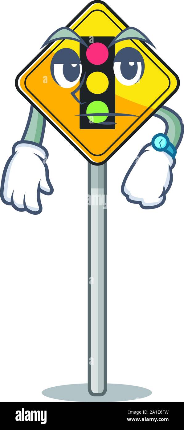 Waiting traffic light ahead on roadside characters Stock Vector Image ...