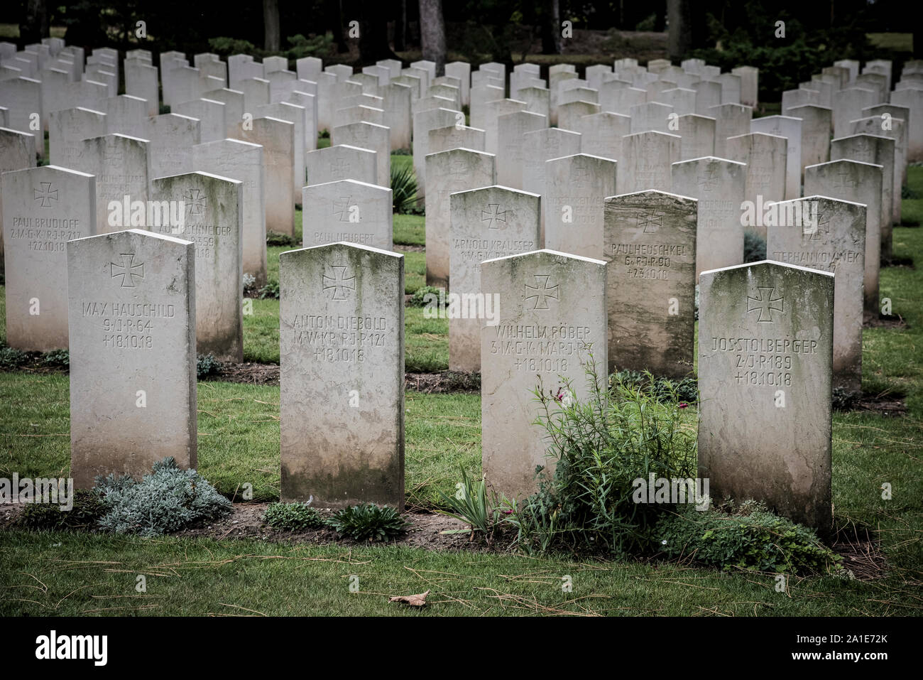 German graves at Etaples First World War Military Cemetery on the ...