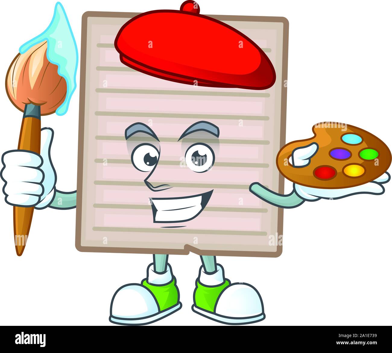 Painter vintage scrapbook paper cartoon with mascot Stock Vector Image ...