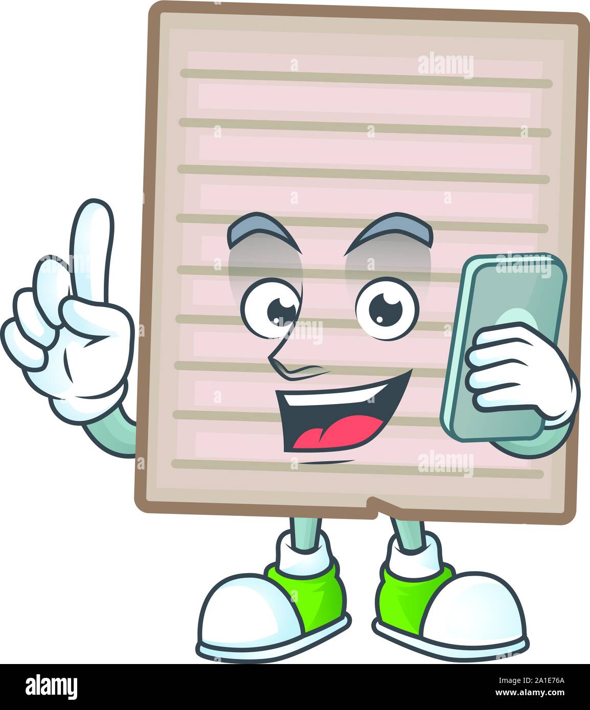 With phone vintage scrapbook paper cartoon with mascot Stock Vector ...