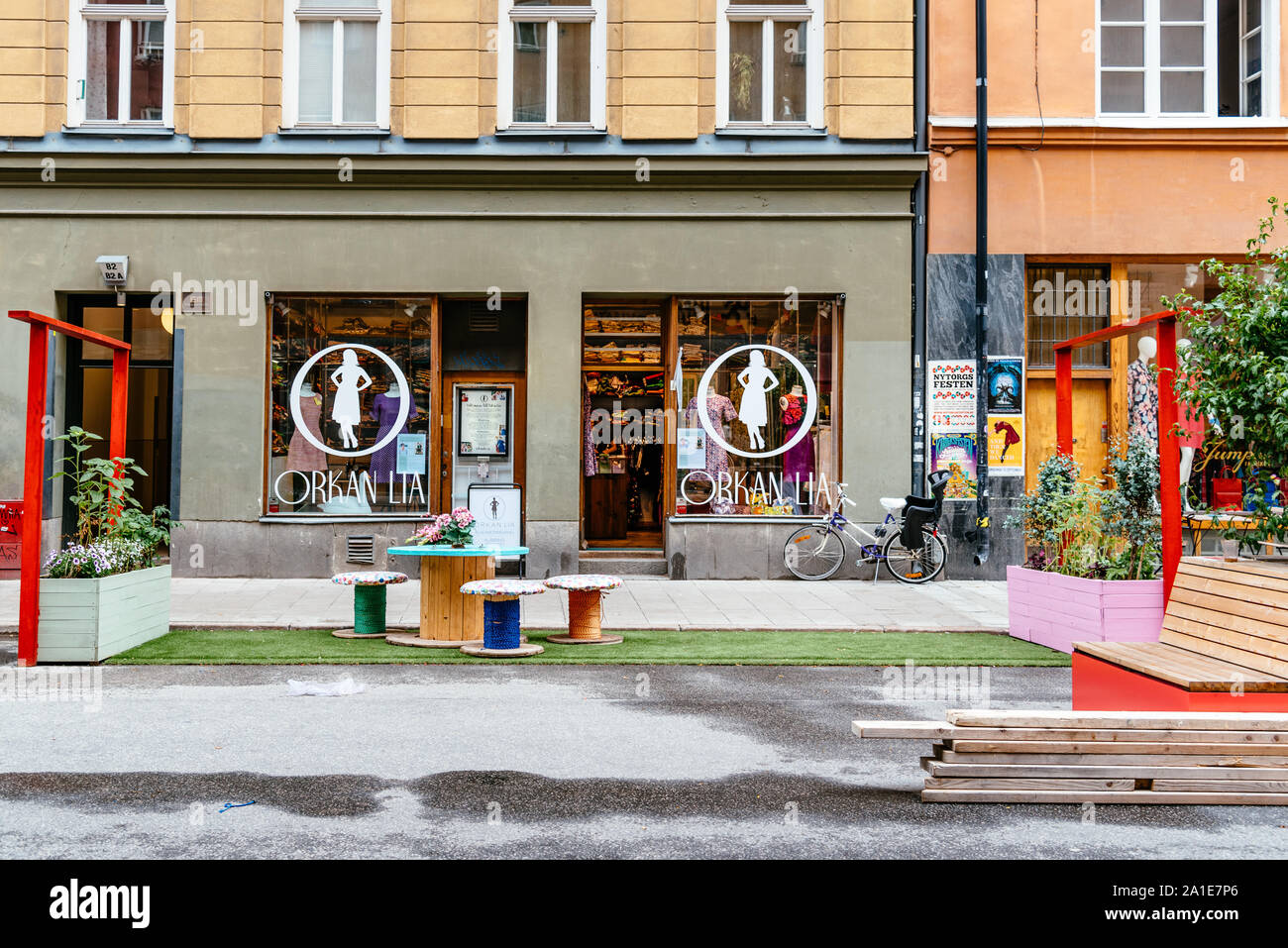 Stockholm, Sweden - August 8, 2019: Fashion store in Sofo, the ...