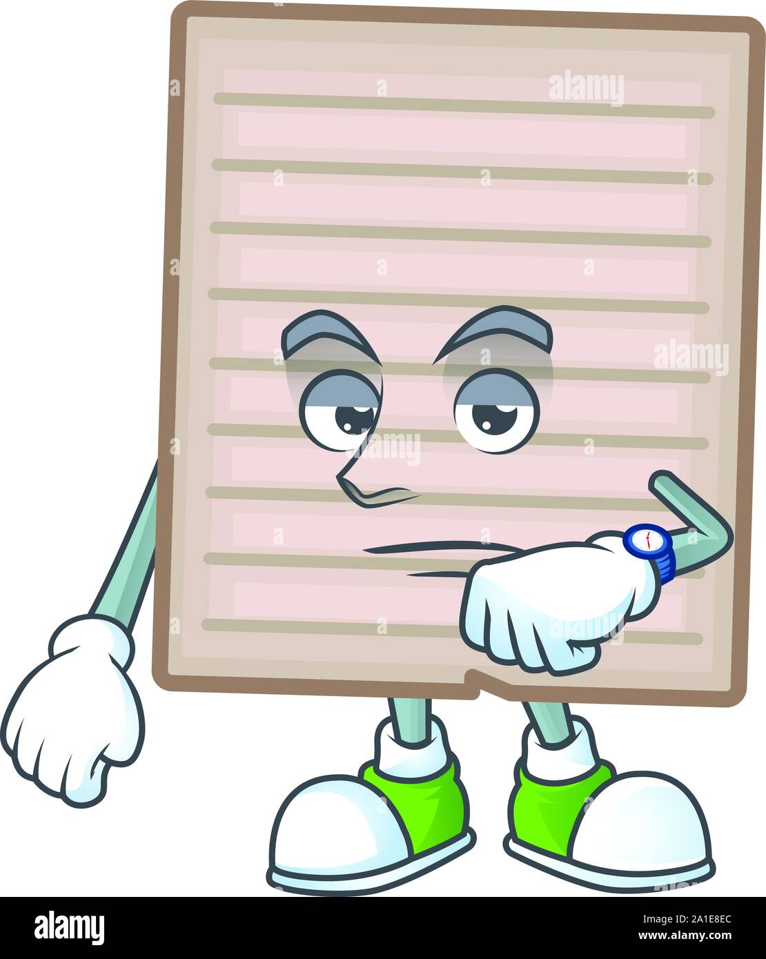 Waiting vintage scrapbook paper cartoon character mascot Stock Vector ...