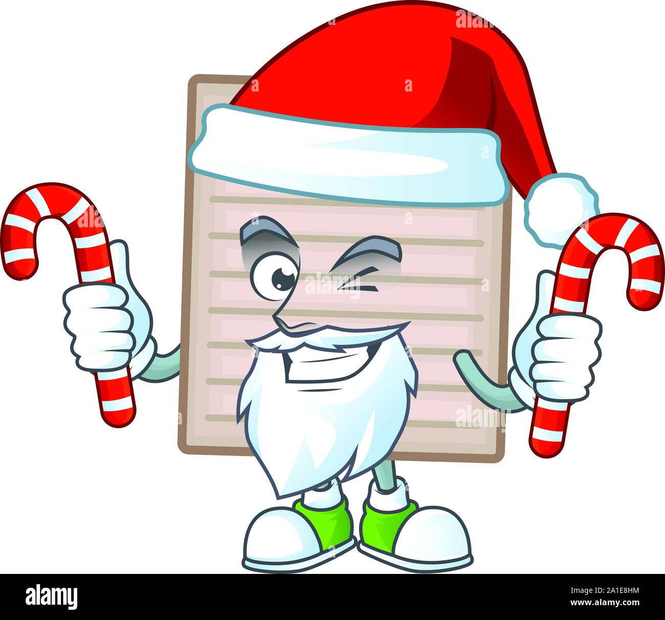 Santa with candy vintage scrapbook paper cartoon character mascot Stock ...