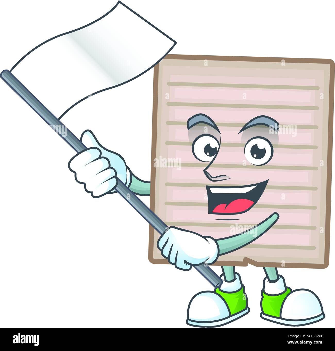 With flag vintage scrapbook paper cartoon character mascot Stock Vector ...