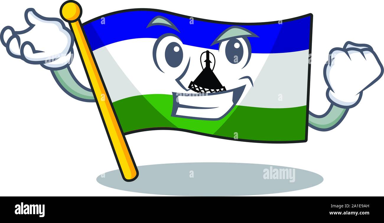 Successful flag lesotho hoisted on cartoon pole Stock Vector Image ...