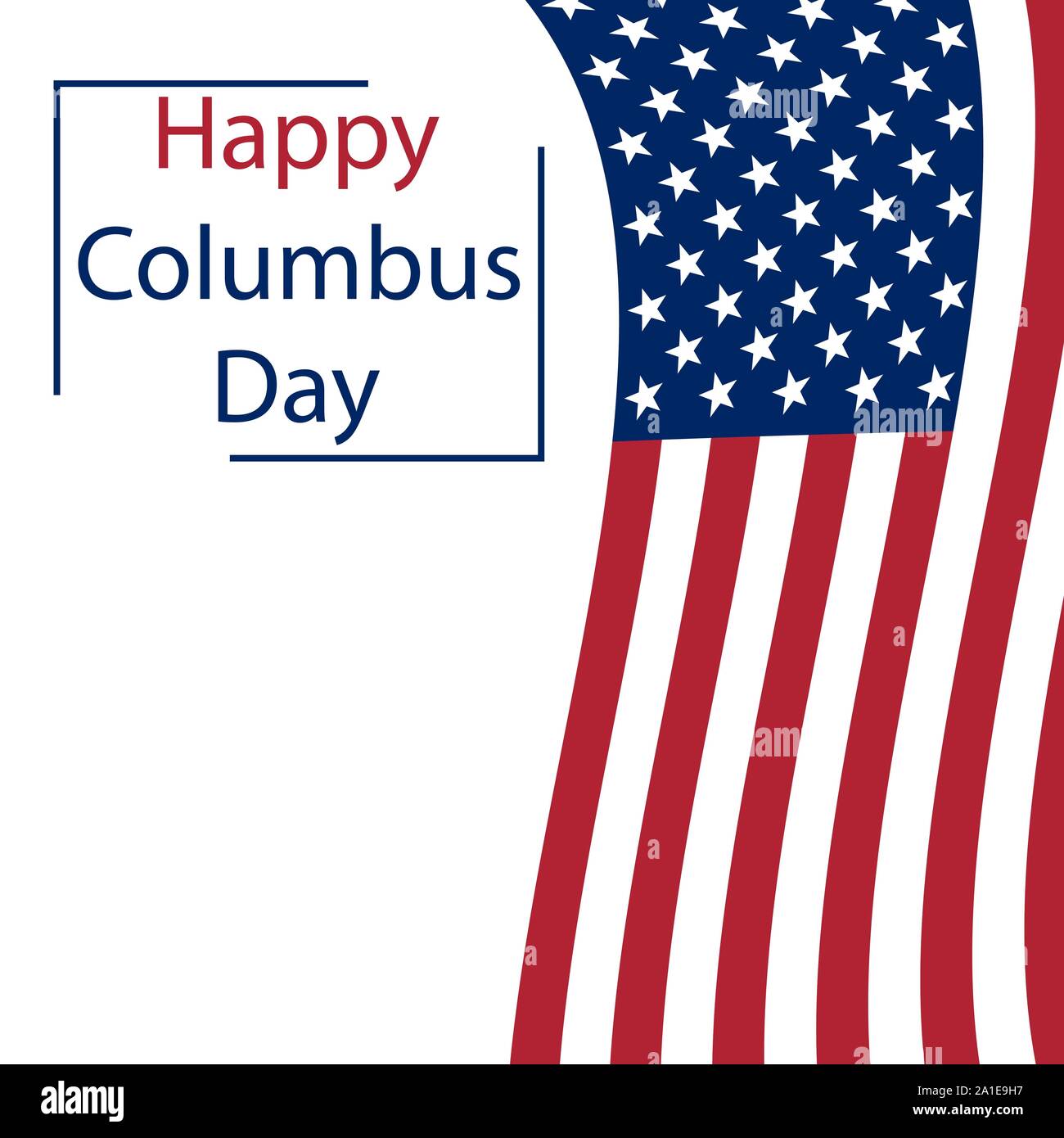 Happy Columbus Day in America. Flags on a white background Stock Vector ...