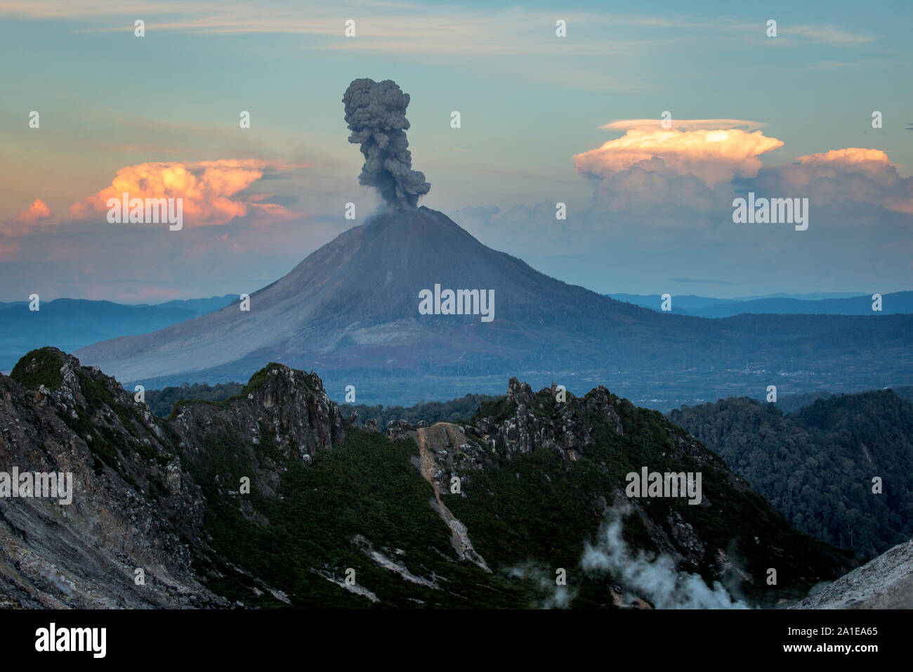 Volcano eruption Sumatra Stock Photo - Alamy