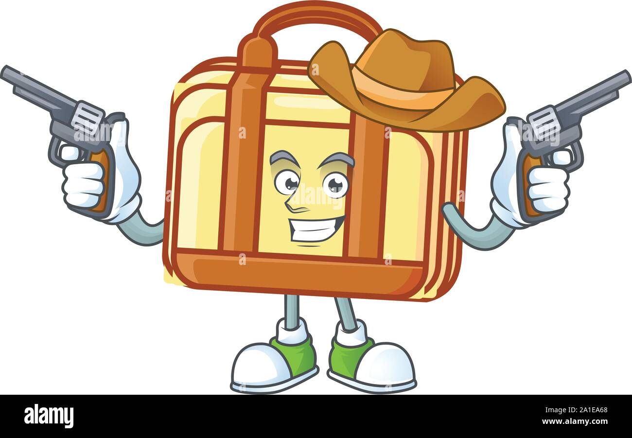 Cowboy work suitcase cartoon for materials work Stock Vector Image ...