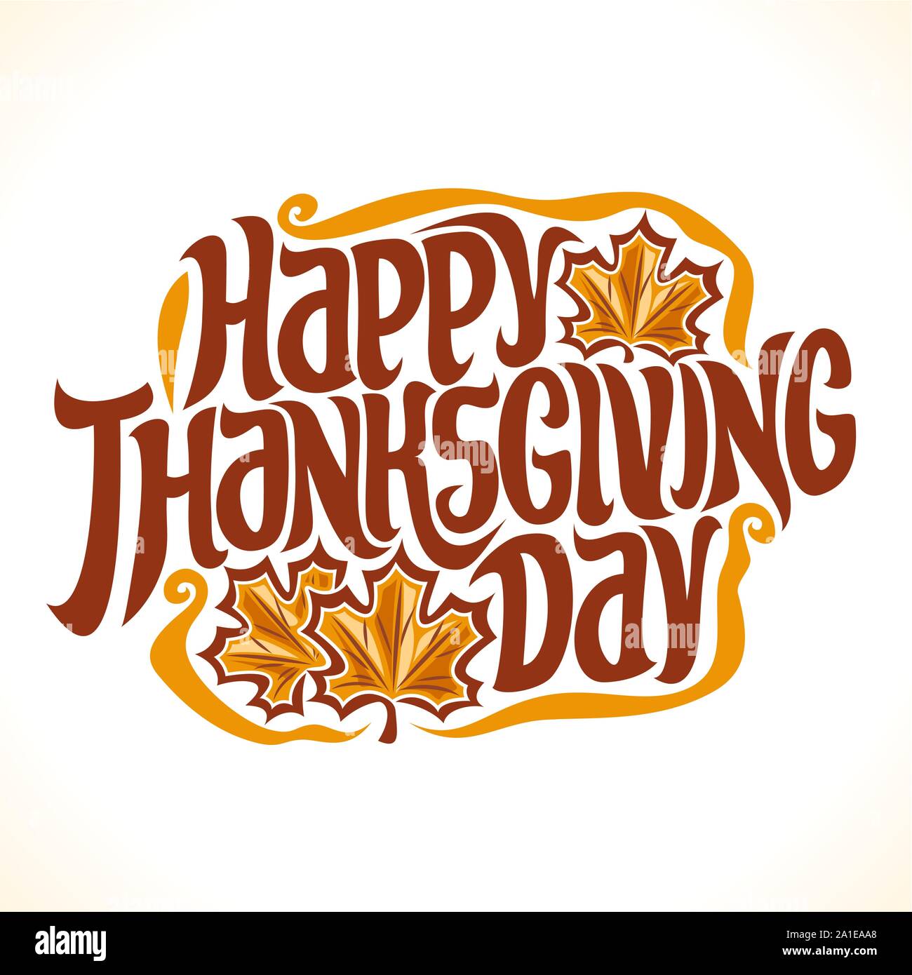 Vector poster for Thanksgiving holiday: vintage autumn logo with maple ...