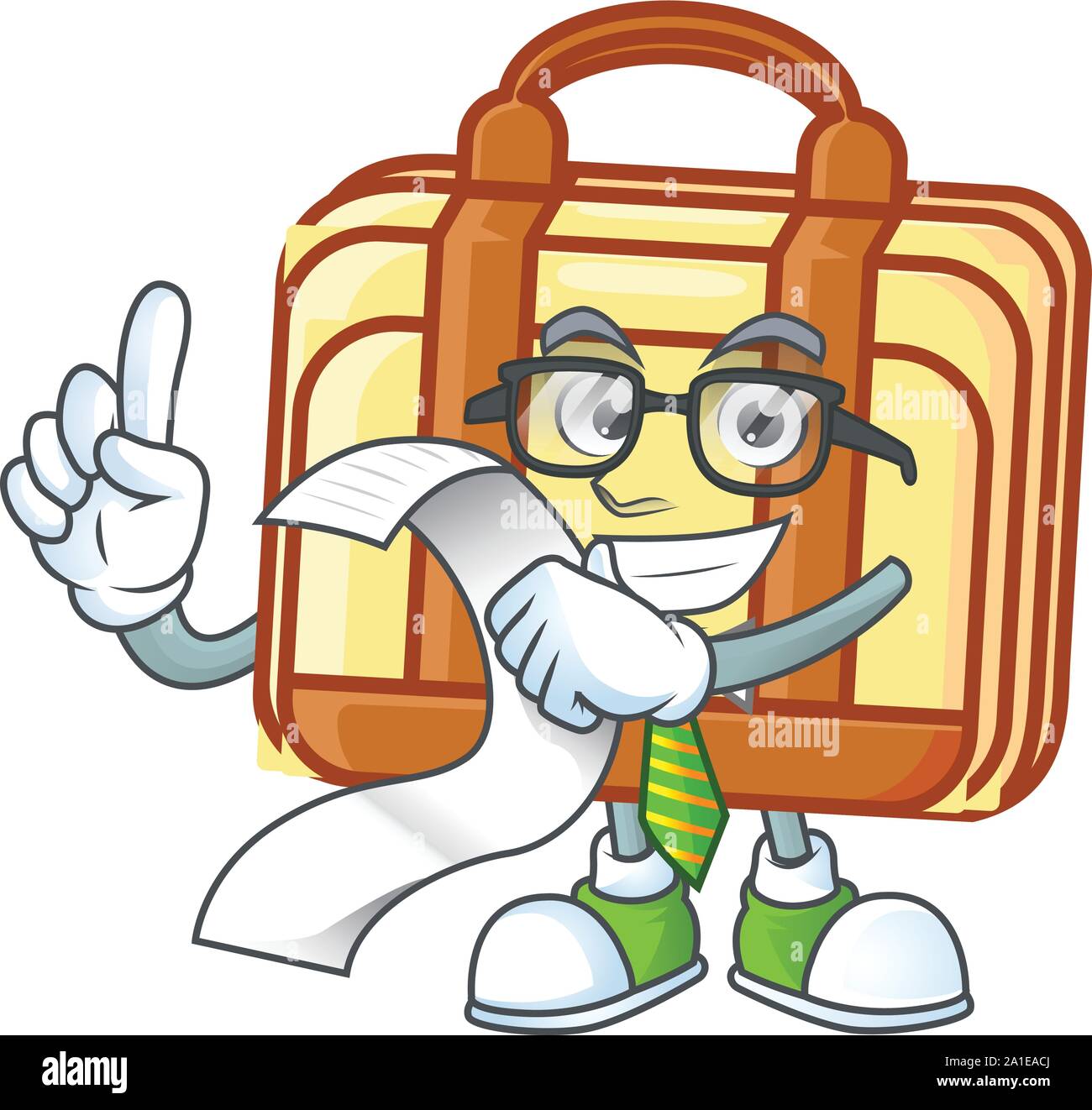 With menu work suitcase cartoon character with mascot Stock Vector ...