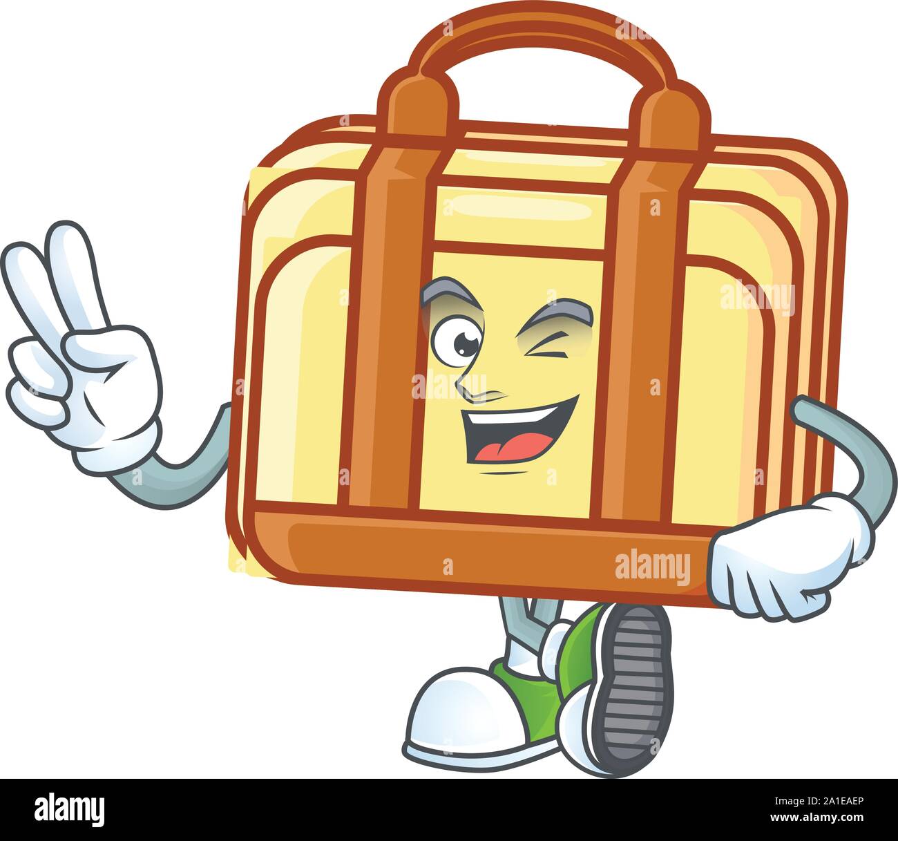 Two finger work suitcase cartoon for equipment office Stock Vector ...