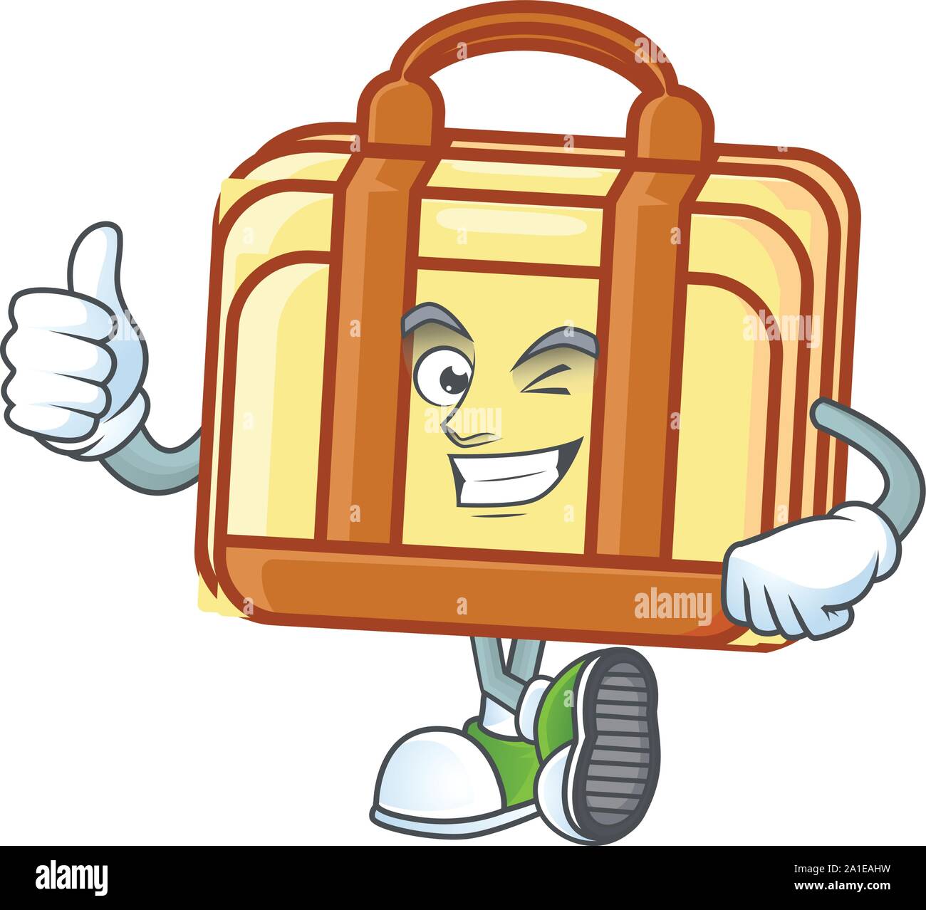 Thumbs up work suitcase cartoon for equipment office Stock Vector Image ...