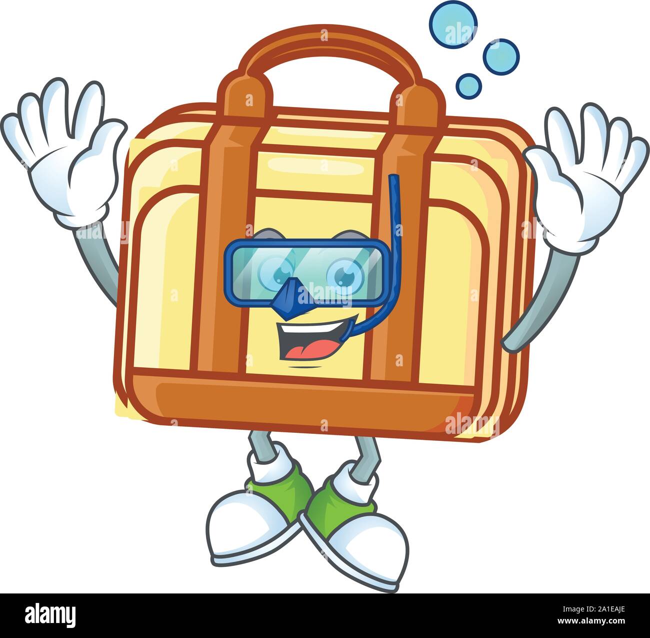 Diving work suitcase cartoon for equipment office Stock Vector Image ...
