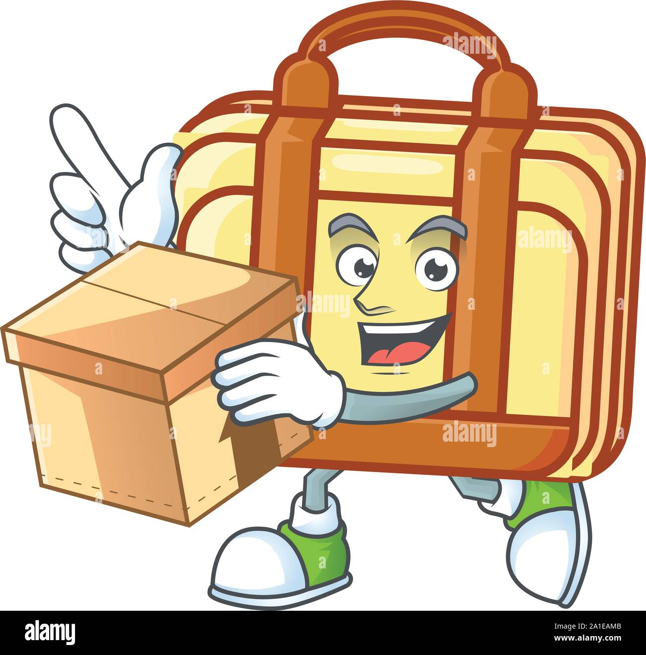 With box work suitcase cartoon for equipment office Stock Vector Image ...