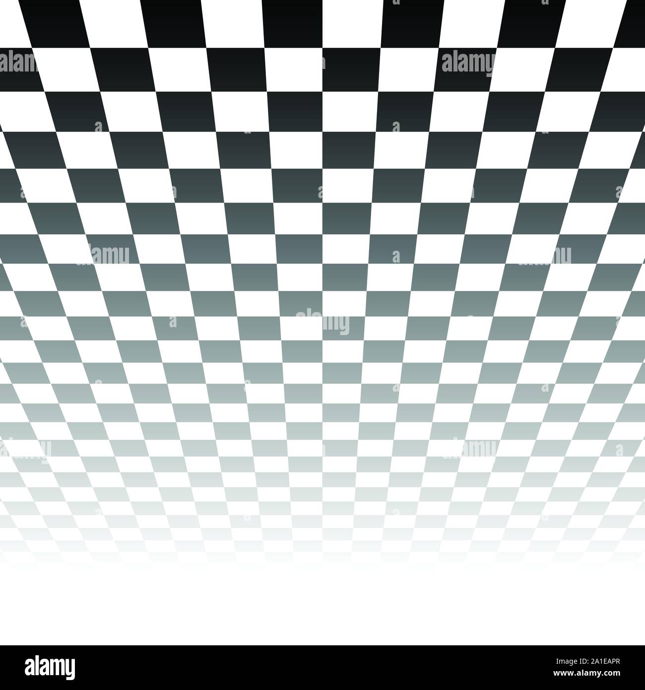 Chessboard, checkerboard surface vanishing into horizon. 3d plane scene ...