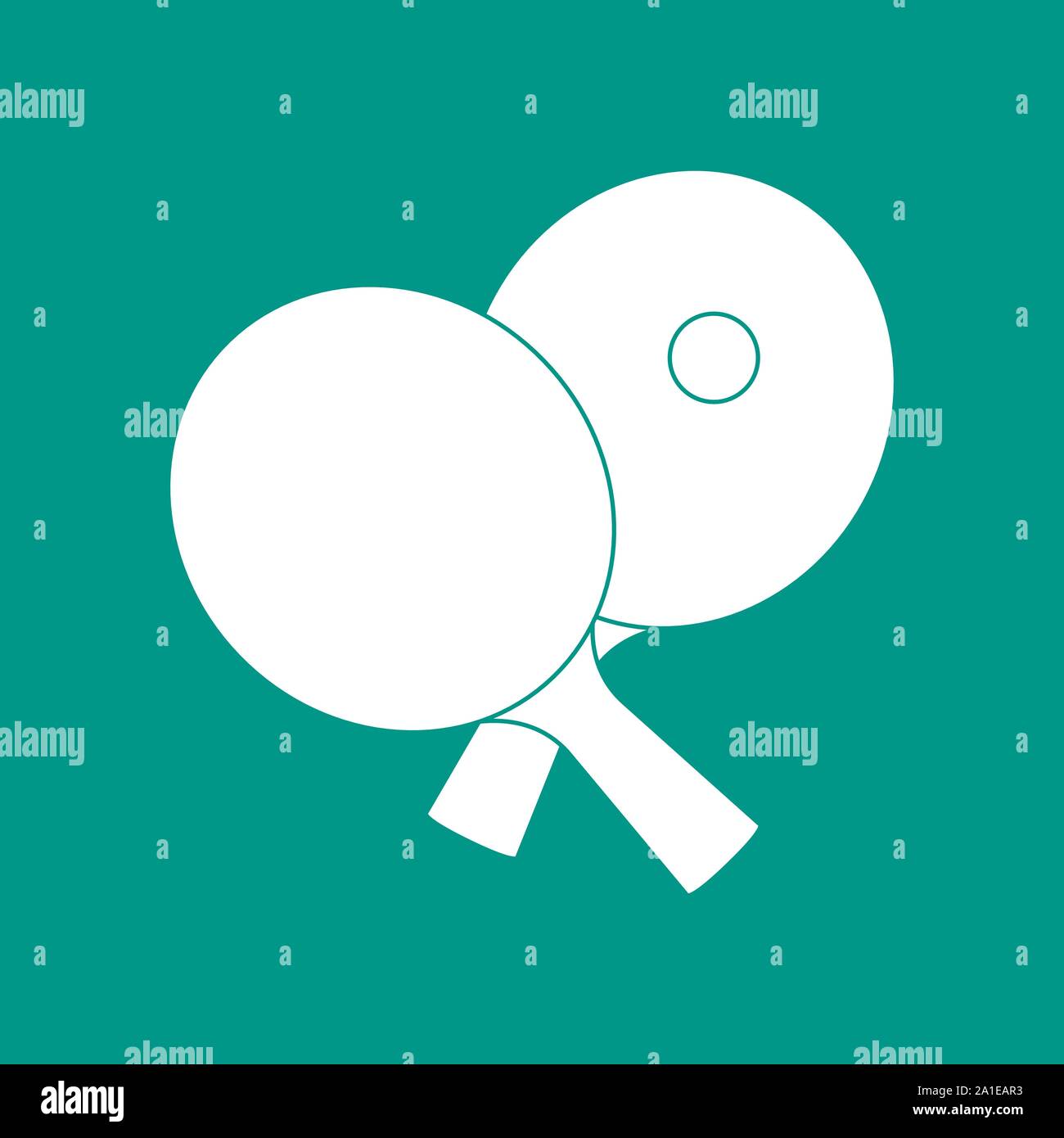 Vector illustration with sports equipment for table tennis. Two crossed ...