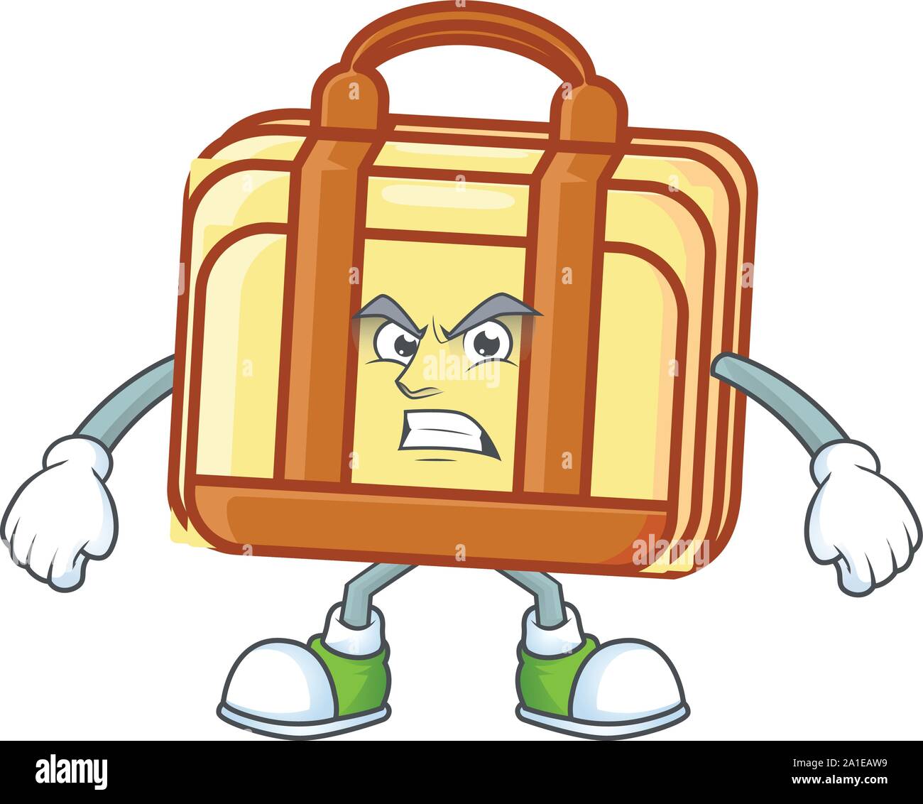 Scream work suitcase cartoon for equipment office Stock Vector Image ...