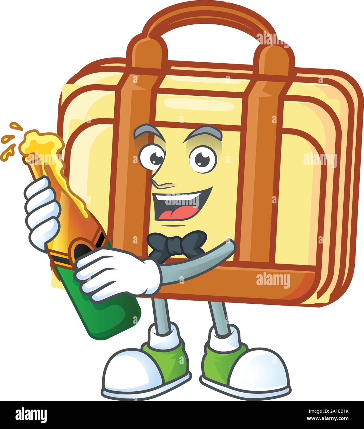 With beer work suitcase character on white background Stock Vector ...