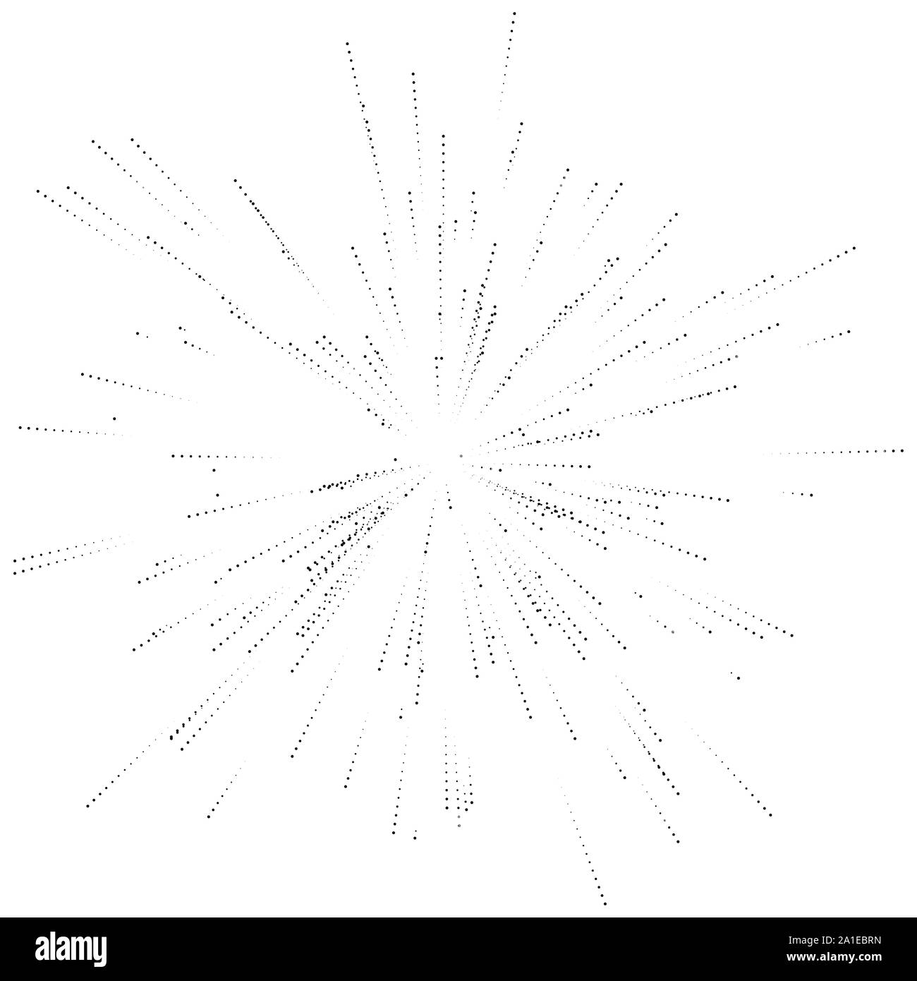 Halftone dotted, speckle radial lines. Spreading dots beams, rays Stock ...