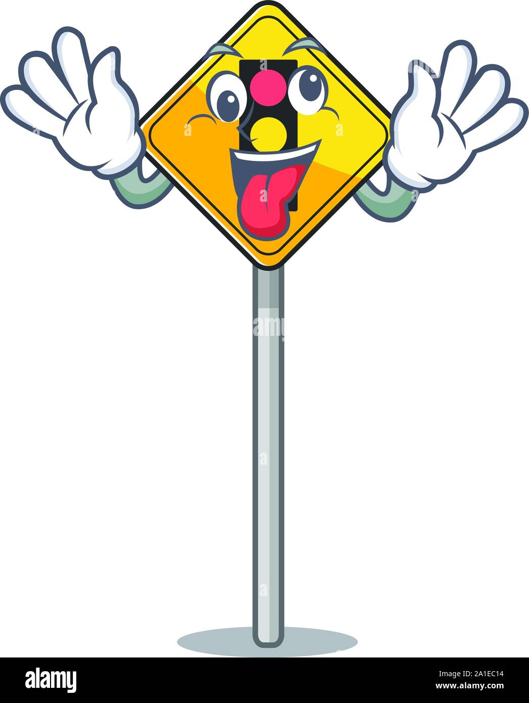 Crazy traffic light ahead on roadside characters Stock Vector Image ...