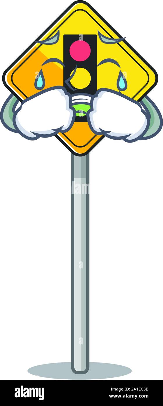 Crying traffic light ahead in shape mascot Stock Vector Image & Art - Alamy