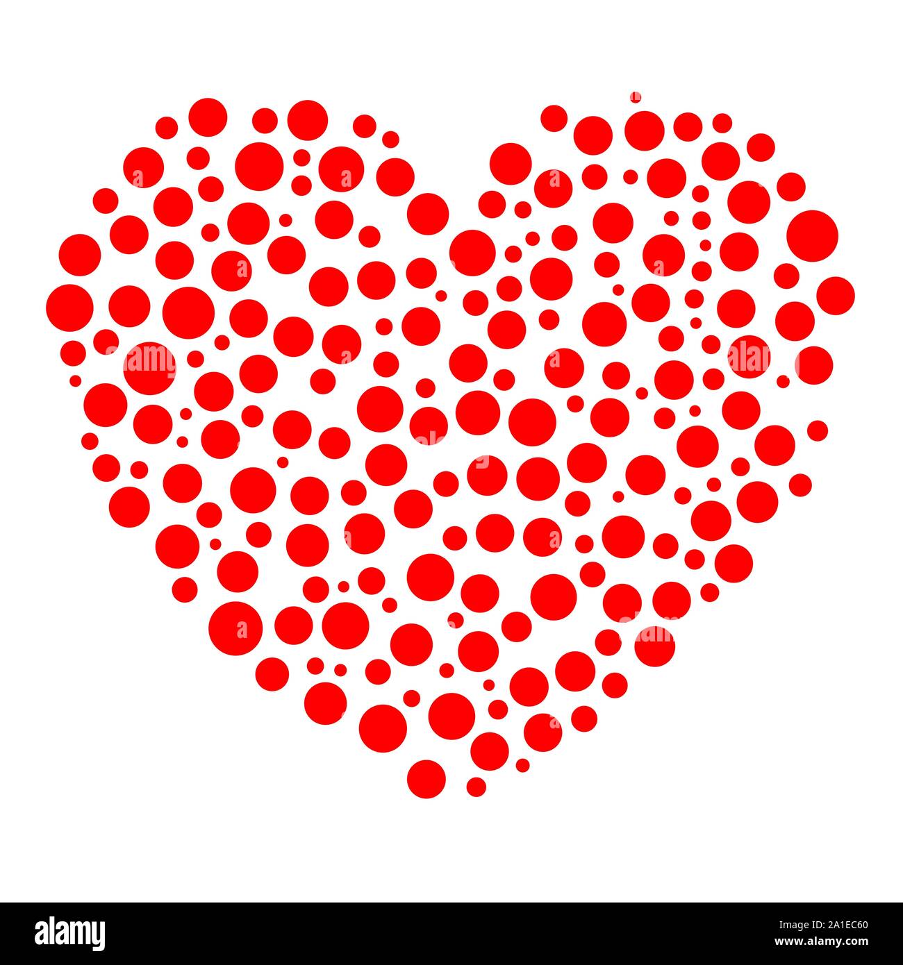 Unique heart element. Heart made of circles. Clip-art for love ...