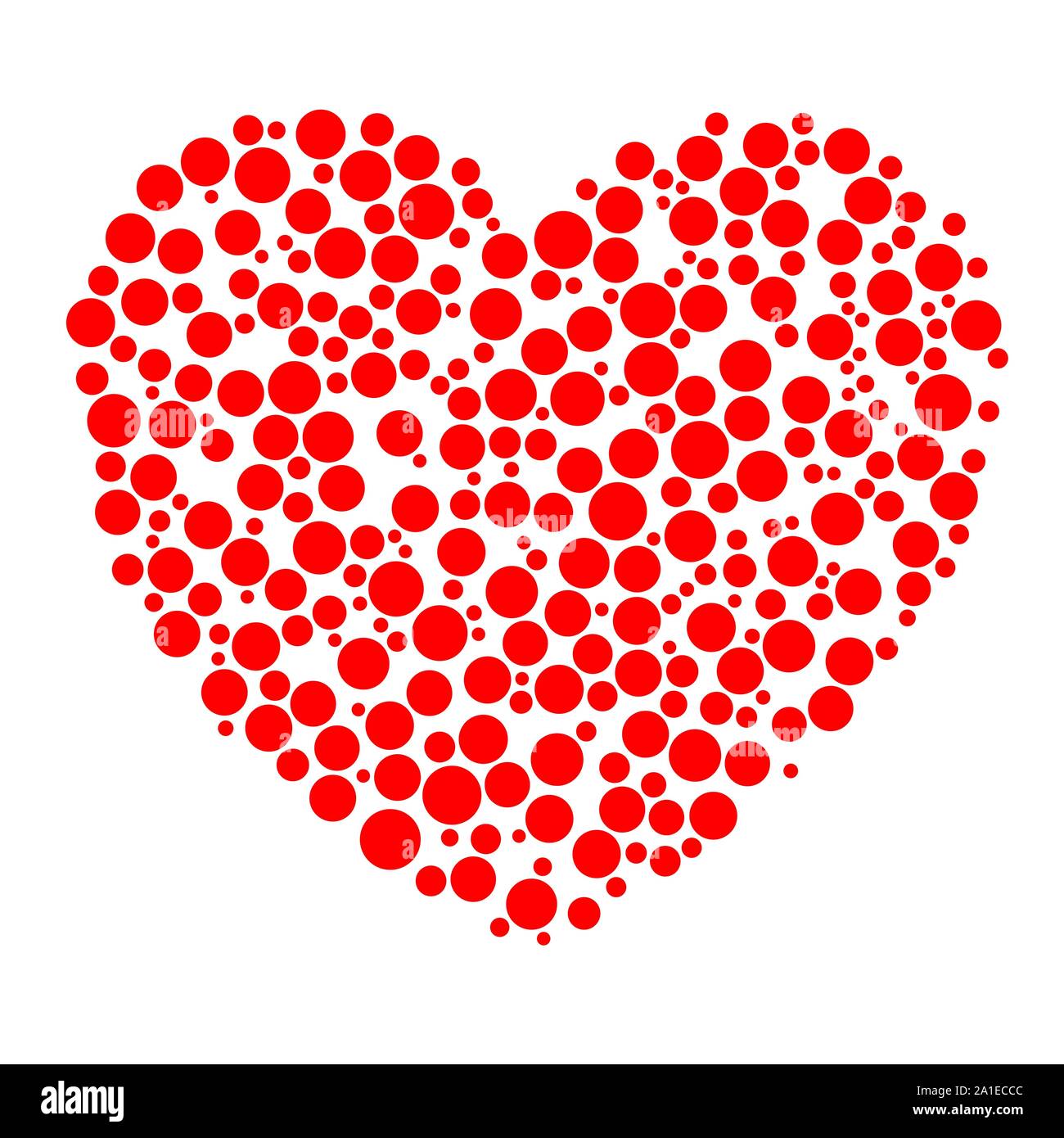 Unique heart element. Heart made of circles. Clip-art for love ...