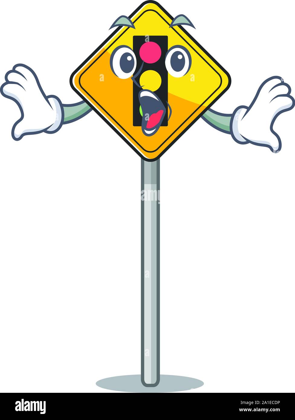 Surprised traffic light ahead in shape mascot Stock Vector Image & Art ...